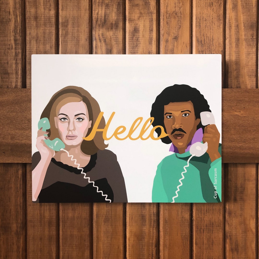 Two People Saying Hello an Original Drawing by Cup of Sarcasm - Etsy