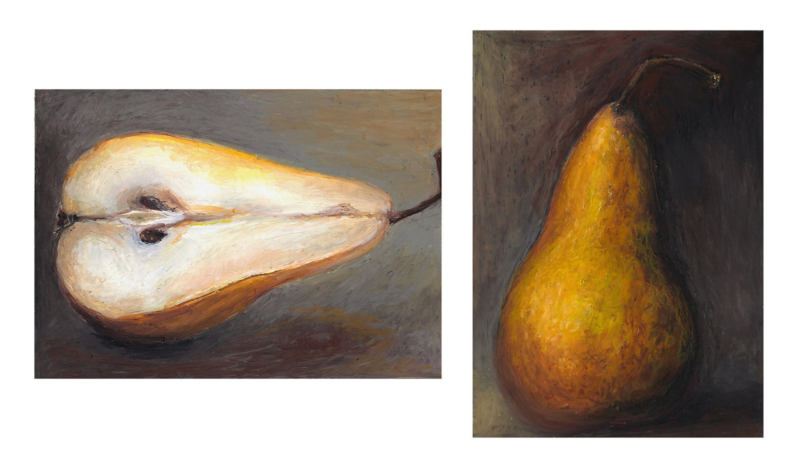 Bosc Pear Oil Pastel Painting Print - Etsy