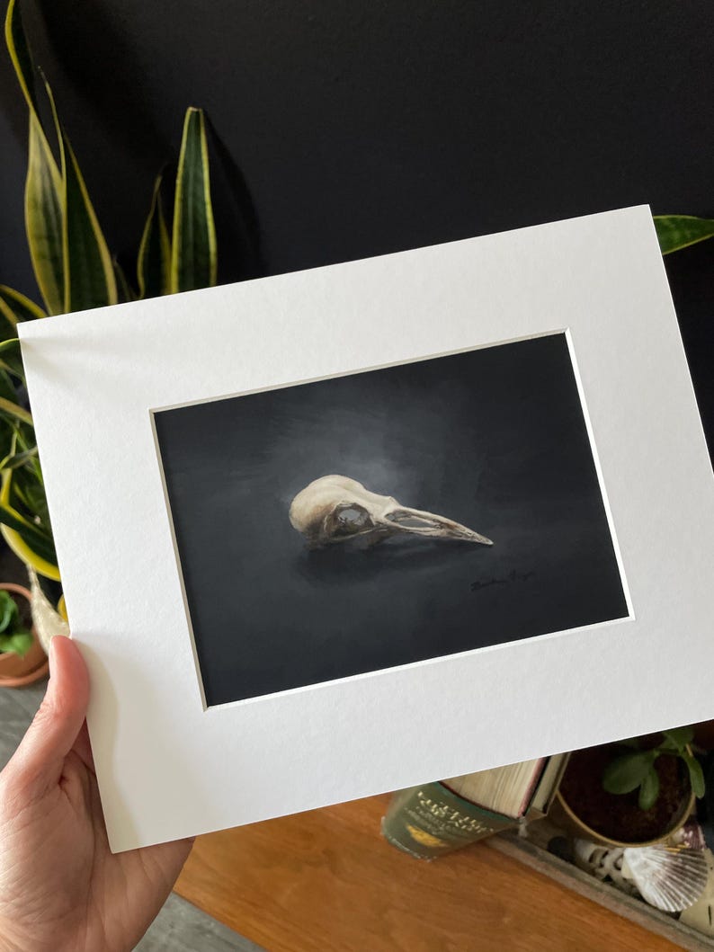 Bird Skull Archival Pigment Print of an Original Oil Painting - Etsy