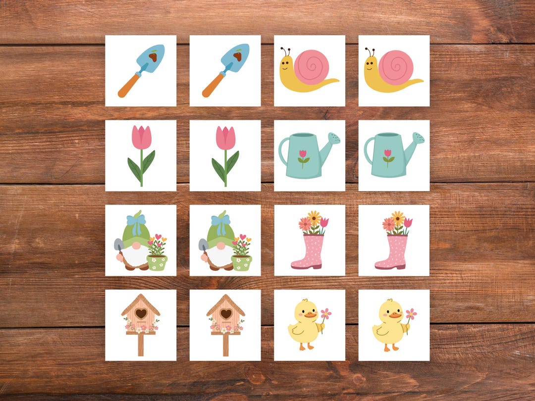 Printable Spring Memory Matching Game for Kids and Seniors, Instant ...
