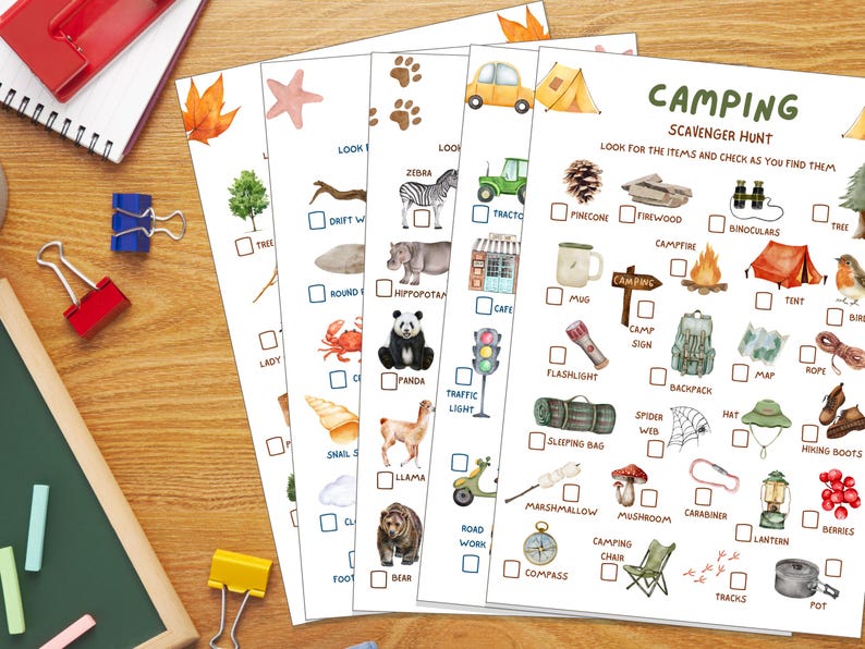 Summer Activity Scavenger Hunt Bundle, Instant Downloadable Vacation ...