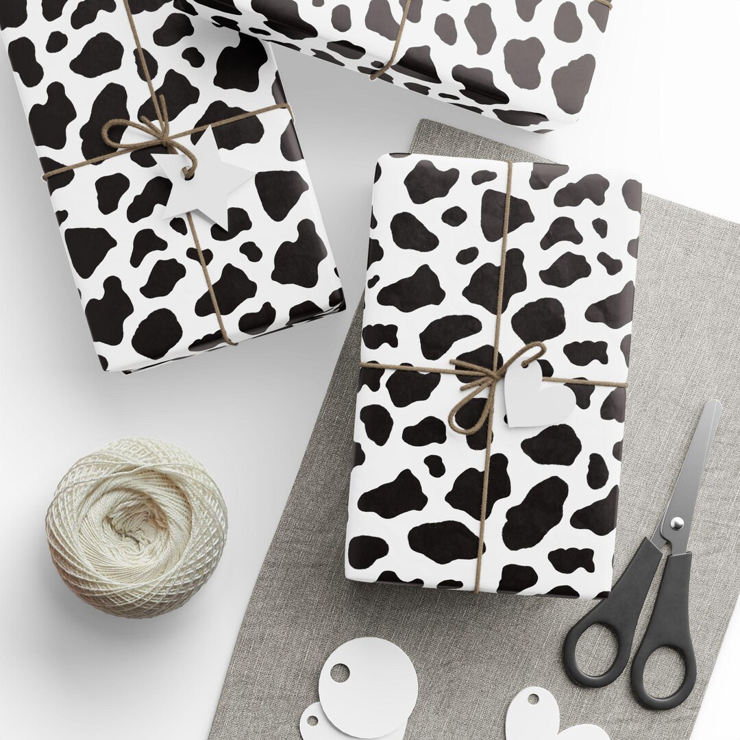 Cow Print Wrapping Paper, Cow Lover Paper - Etsy