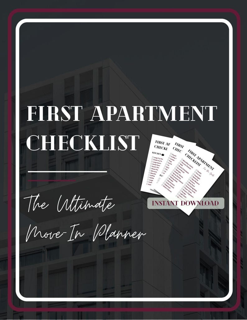 First Apartment Checklist Bundle | Move-in, Budget, Inspection, Guide ...