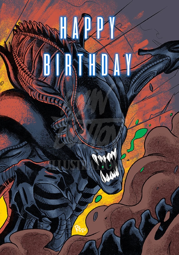 Aliens Birthday Card | Etsy UK