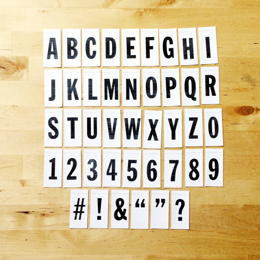 DIY Printable Paper Banner: Black and White Letters, Numbers (PDF) - Etsy