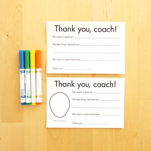 Thank You Card for Coach - Gift for Coach Sports Thank You - Coach ...