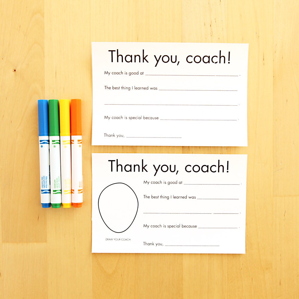 Thank You Card for Coach Gift for Coach Sports Thank You - Etsy