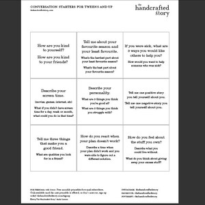 Conversation Starters for Tweens and up 50 Questions for Better ...