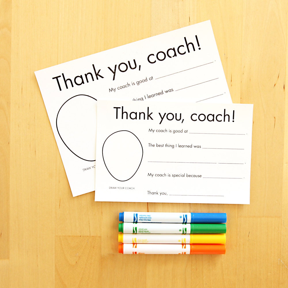 Thank You Card for Coach Gift for Coach Sports Thank You - Etsy