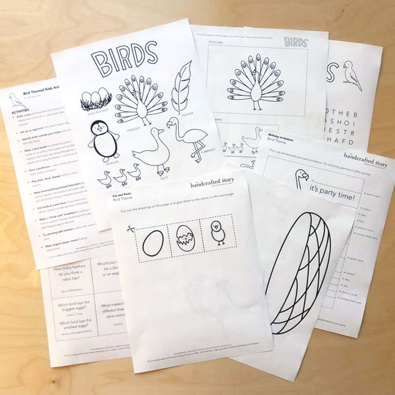 Bird Themed Kids Activities Printable Ages 3-8 Preschool | Etsy