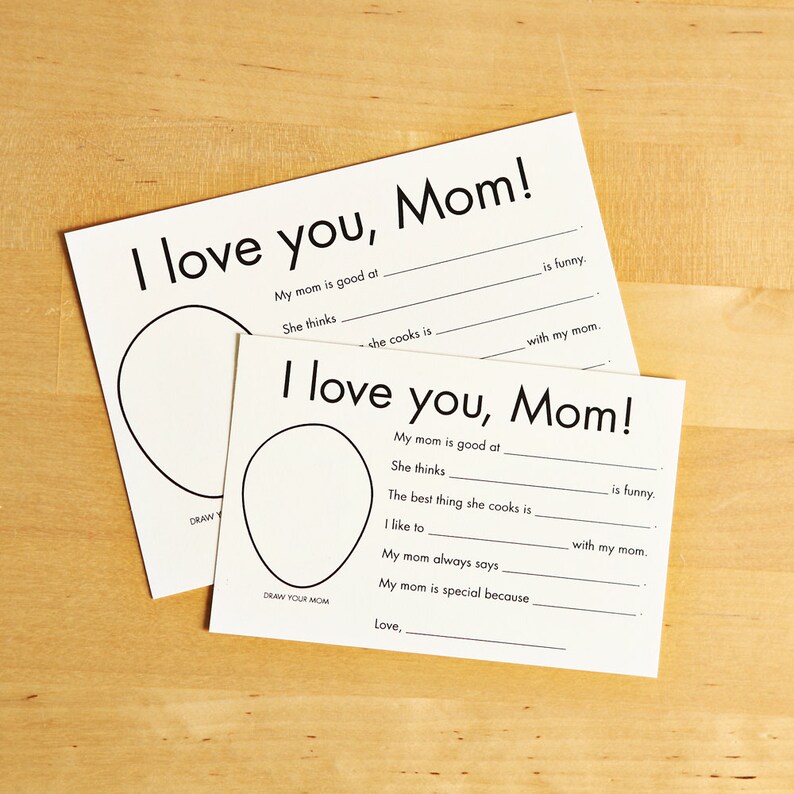 I Love You Mom Printable Card Mother's Day Card - Etsy