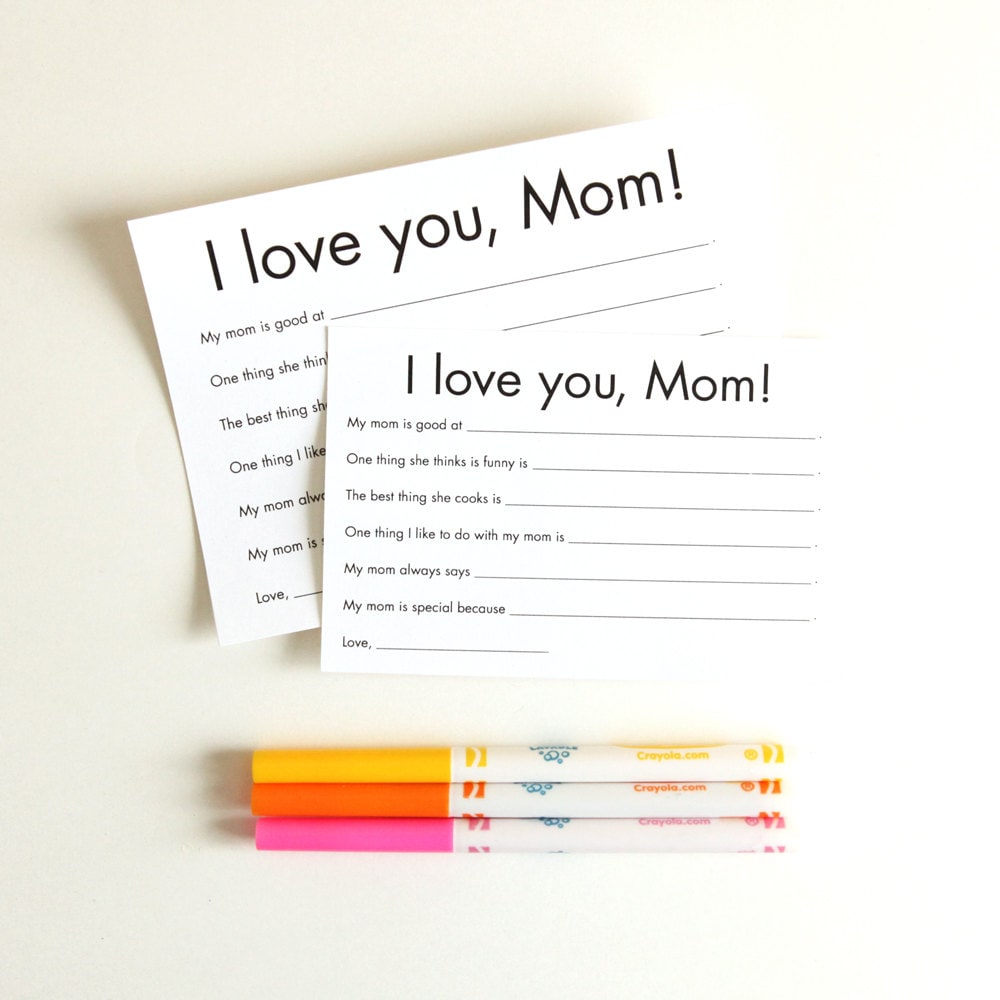 I Love You Mom Printable Card Mother's Day Card - Etsy