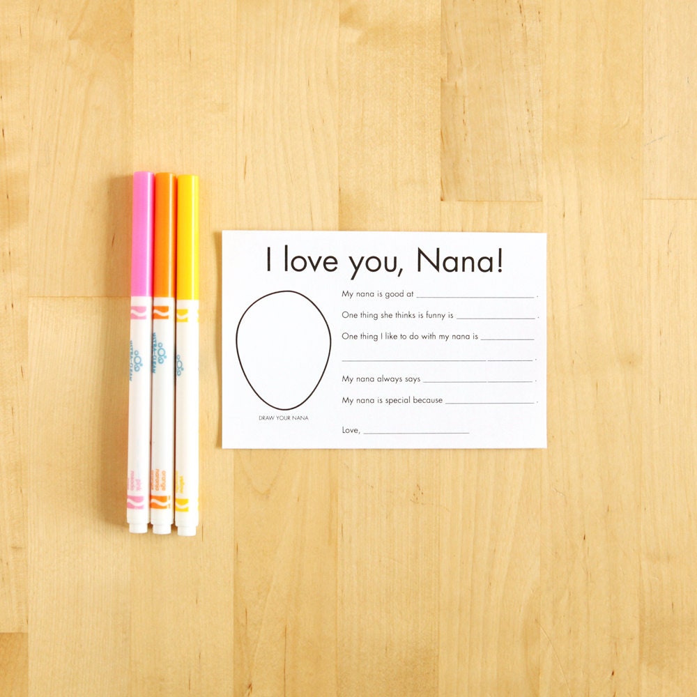 I Love You Nana and Papa Printable Cards Gifts for Nana Personalized ...
