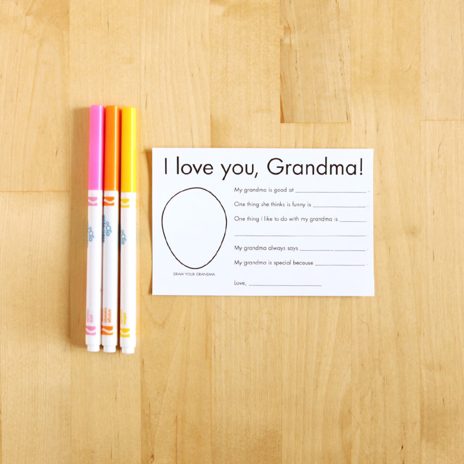 Grandparent Interview Card: Personalized Kids Craft (PDF Pattern) - Etsy