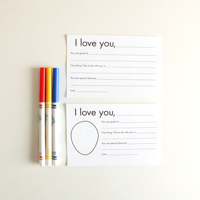 I Love You Card Printable Cards Personalized Gift Kids Cards - Etsy