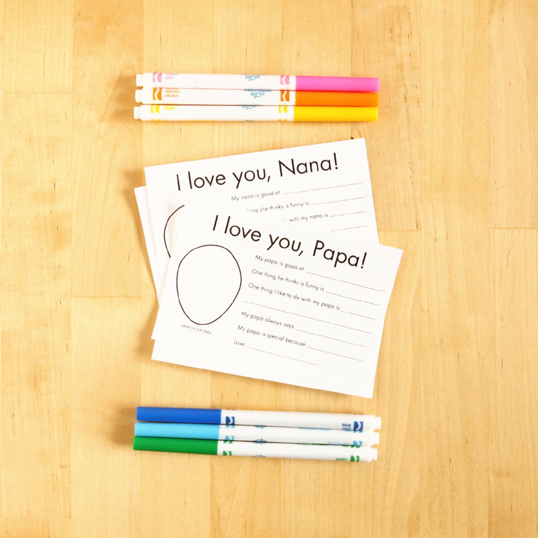 I Love You Nana and Papa Printable Cards Gifts for Nana Personalized ...