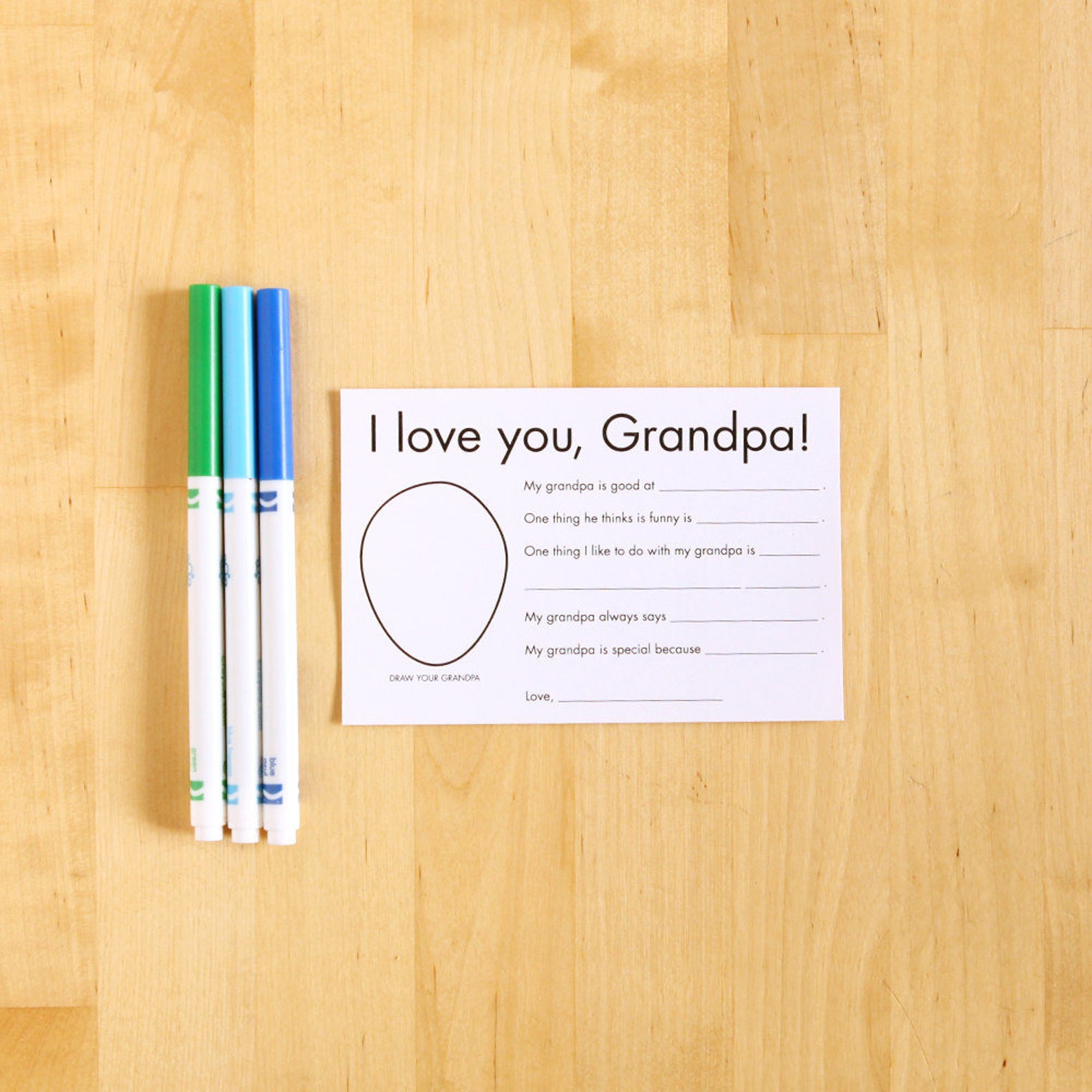 I Love You Grandpa Printable Cards Personalized Grandparent - Etsy