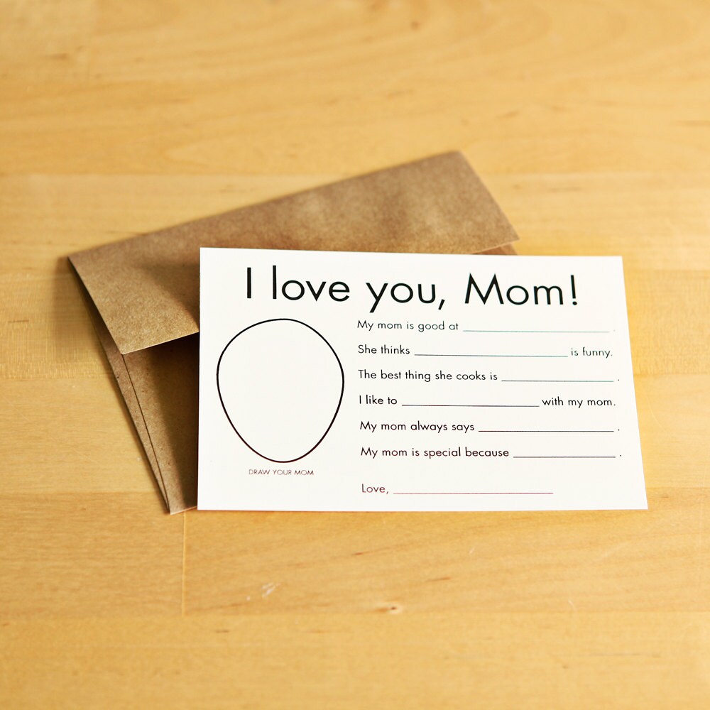 I Love You Mom Printable Card Mother's Day Card Interview Questions for ...