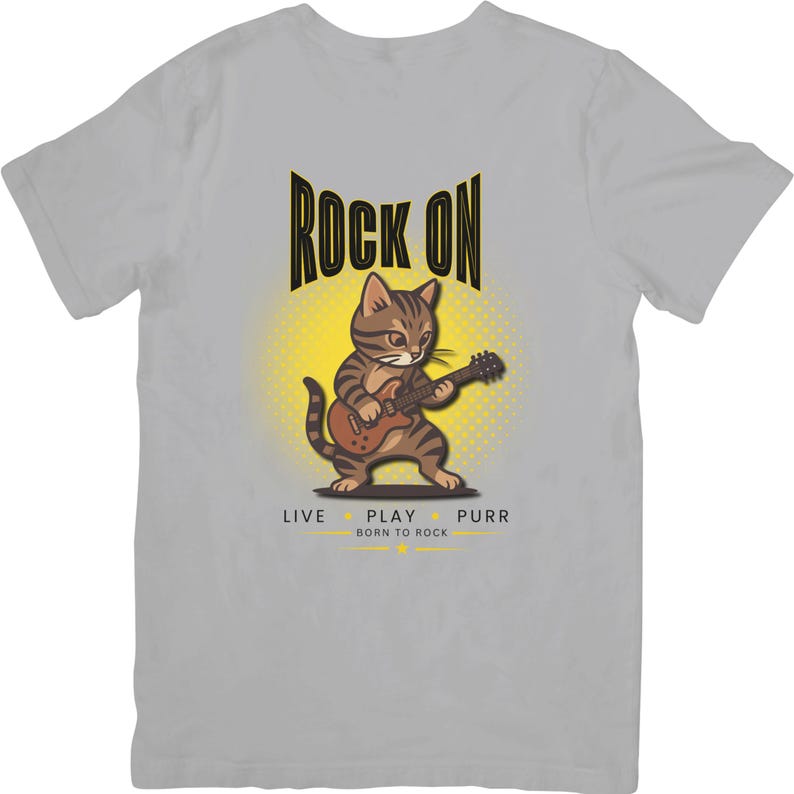 Rock on Guitar Cat PNG SVG, Sublimation File, Cricut Design (digital ...