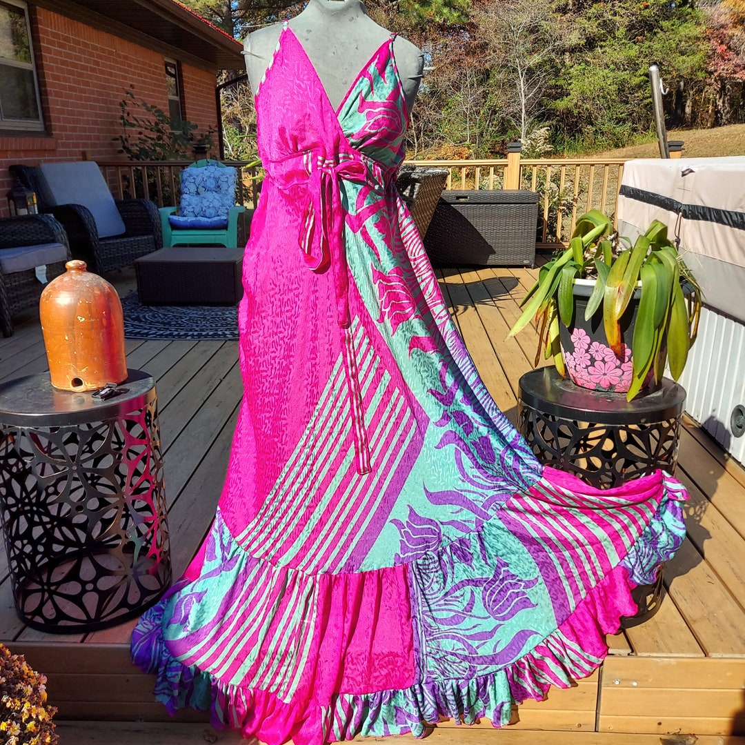 Boho Empire Waist Maxi Dress One Size S to L Maybe Xl - Etsy