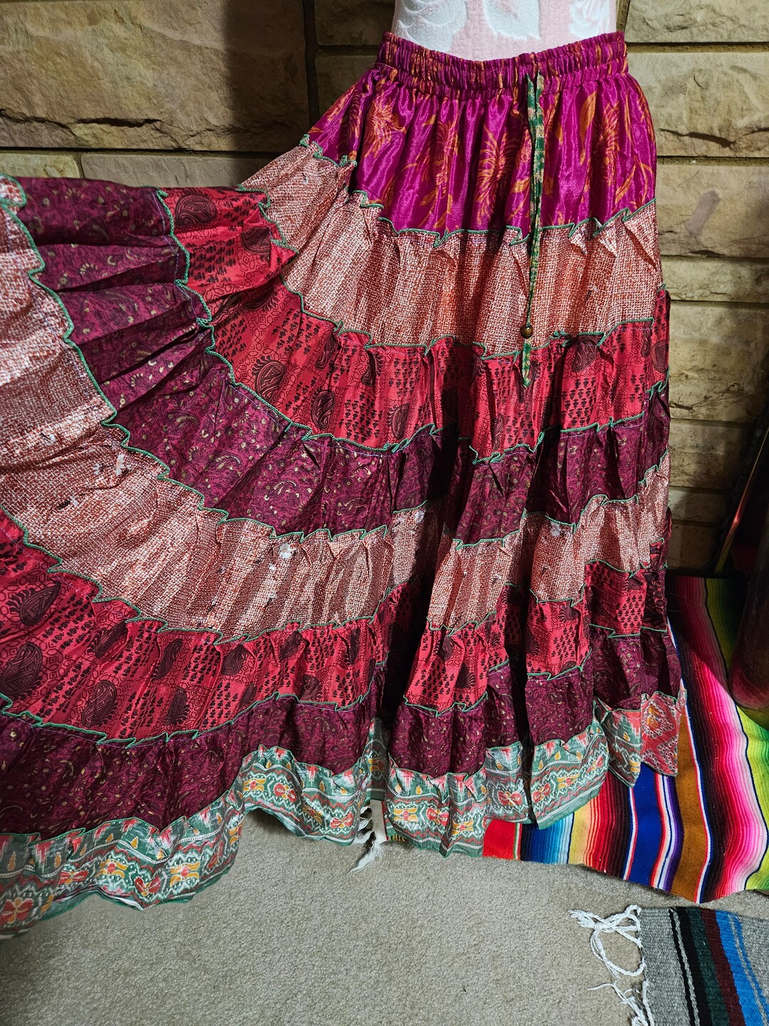 Boho Hippie Patchwork Maxi Skirt With Pockets One Size S to 2X Maybe 3X - Etsy