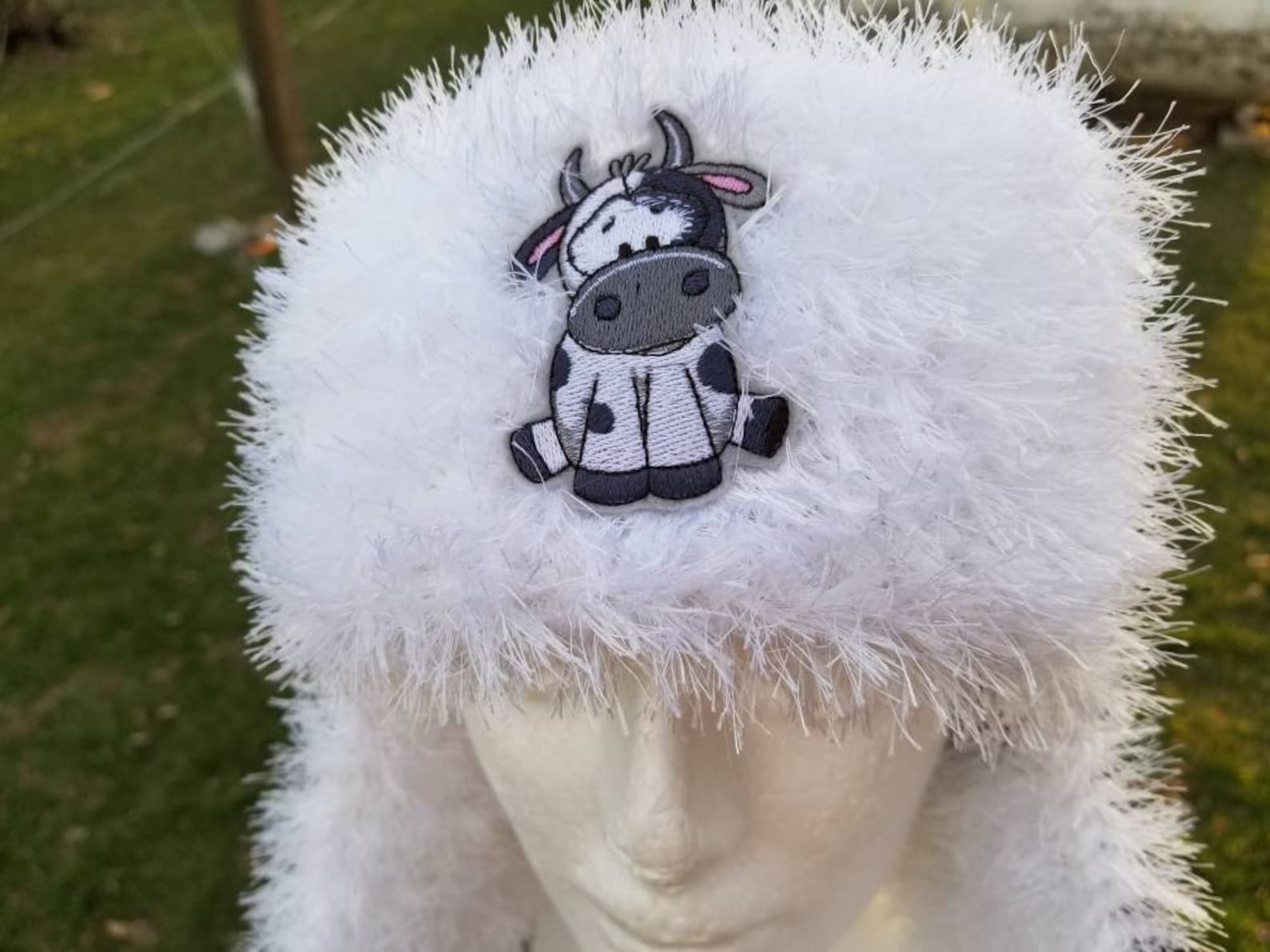 Cow Print Winter Hat Cow Themed Hat Cow Hat Cow Winter Hat Cow Spot ...