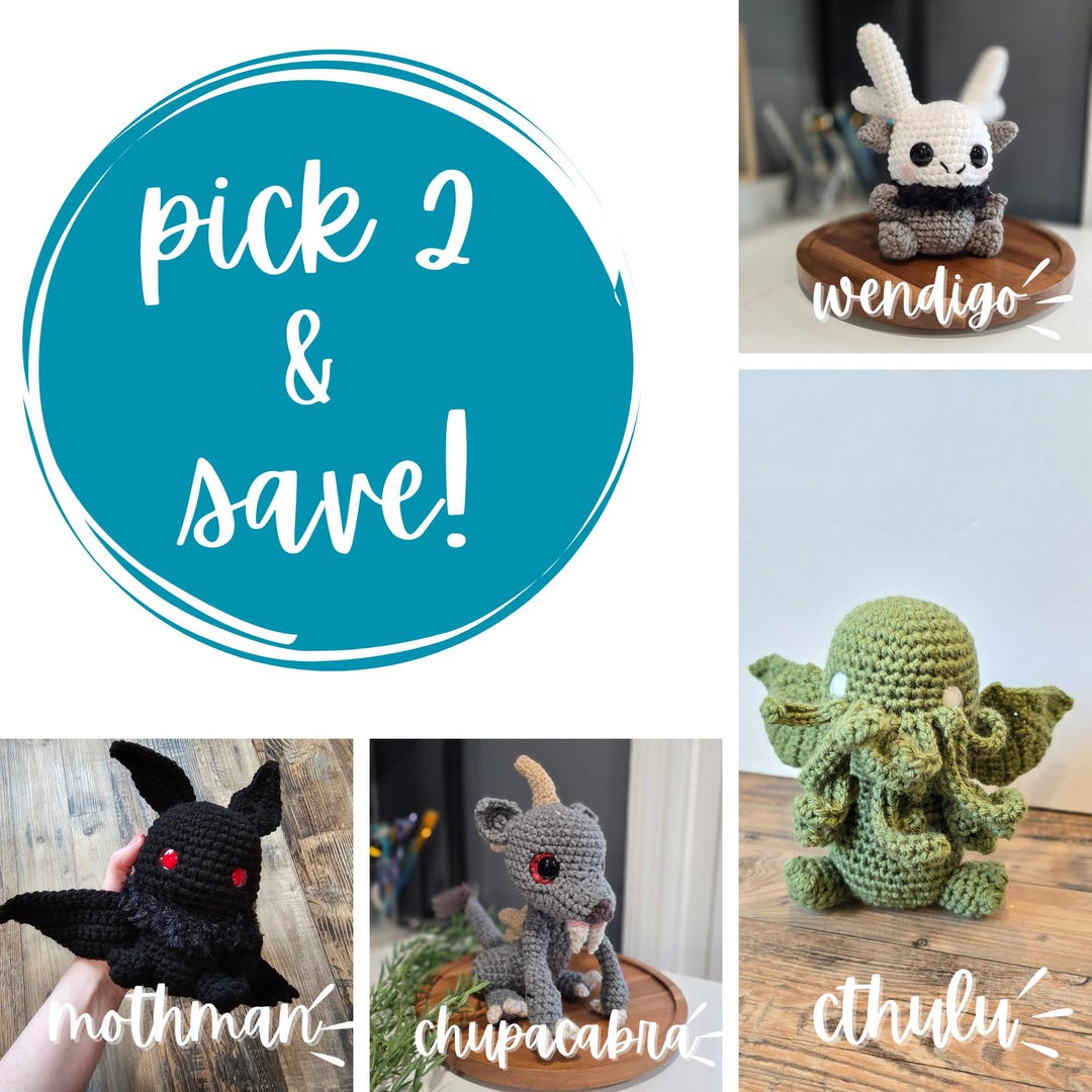 Pick Two Cryptids & Save! Cryptid Stuffed Plush, Spooky Paranormal ...