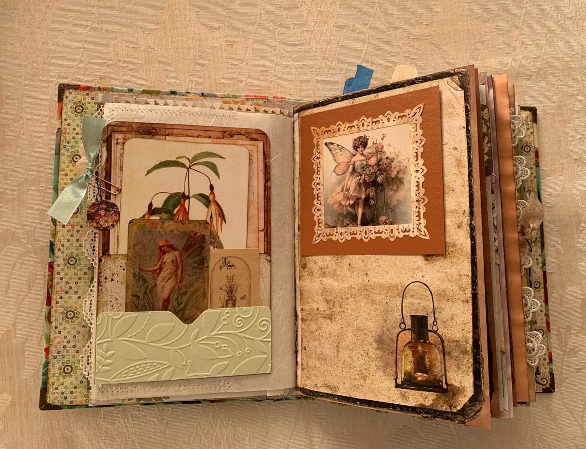 Handmade Fairy Junk Journal, Vintage Style Journal, Fairies, Castles ...