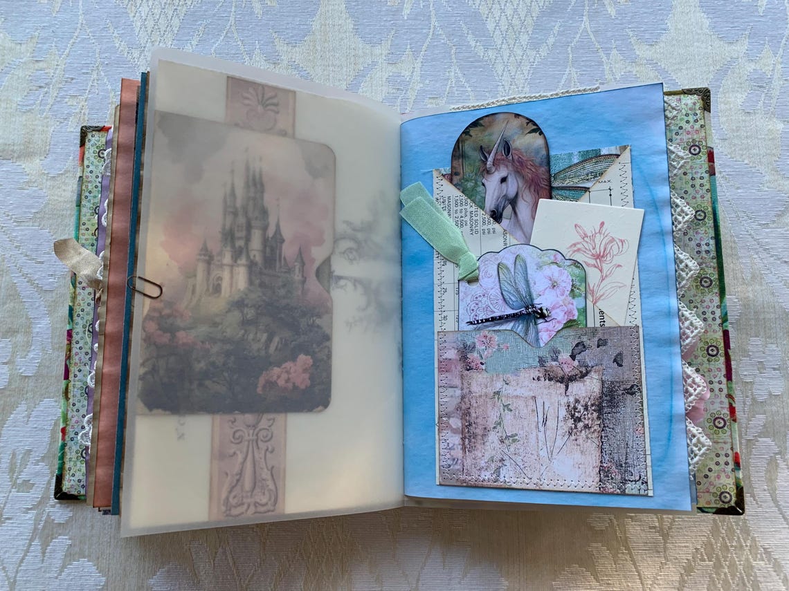 Handmade Fairy Junk Journal, Vintage Style Journal, Fairies, Castles ...
