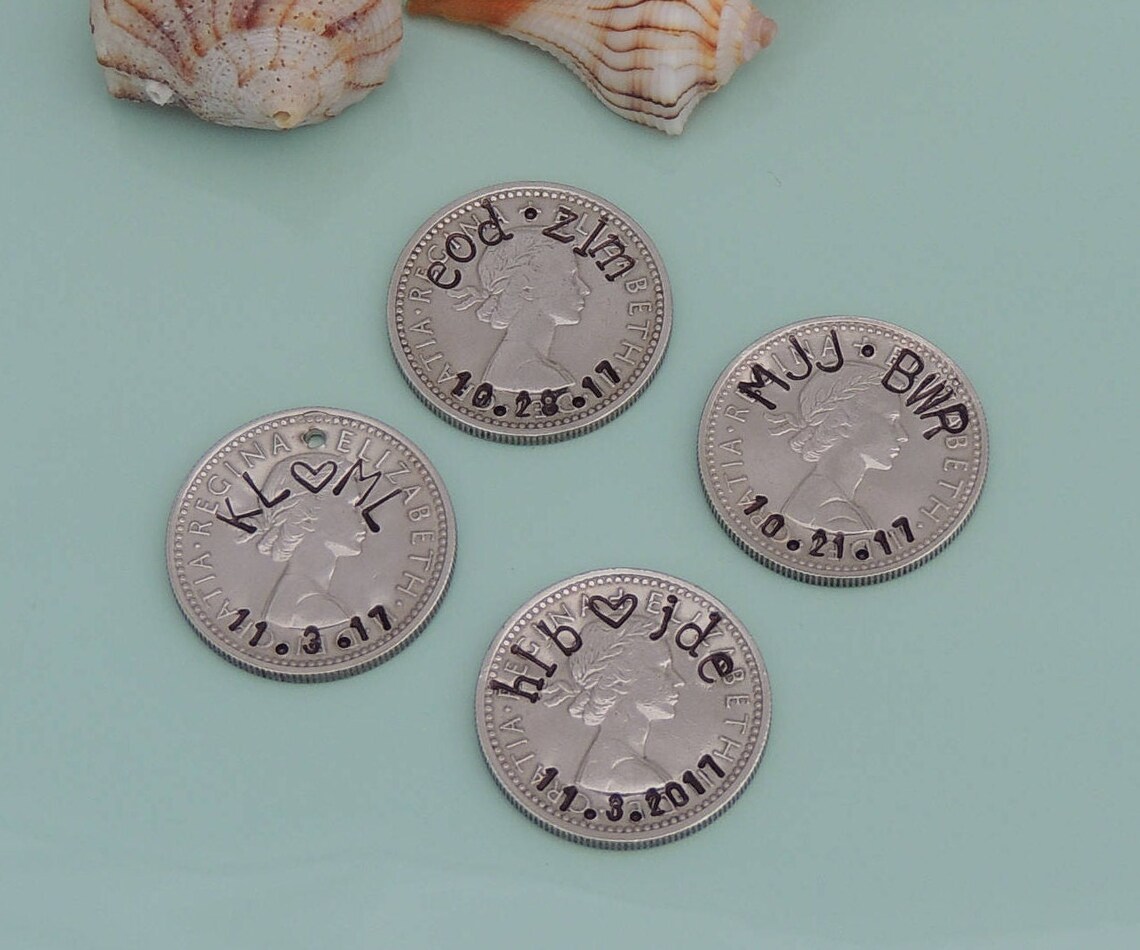 Personalized Lucky Sixpence Coin Wedding Sixpence Wedding - Etsy