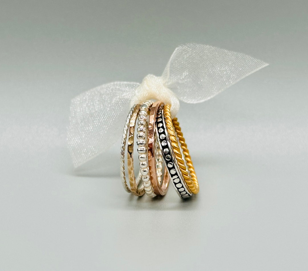 SAMPLE SALE - Stacking Rings -assorted Dainty Rings-sparkle-beaded ...