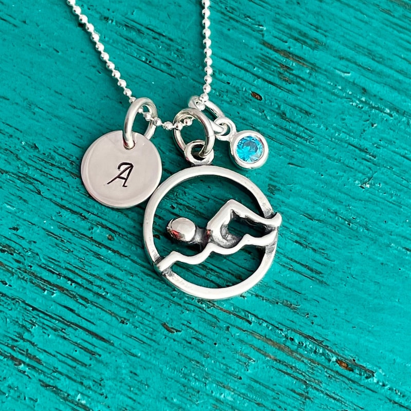 Swimmer Necklace - Etsy