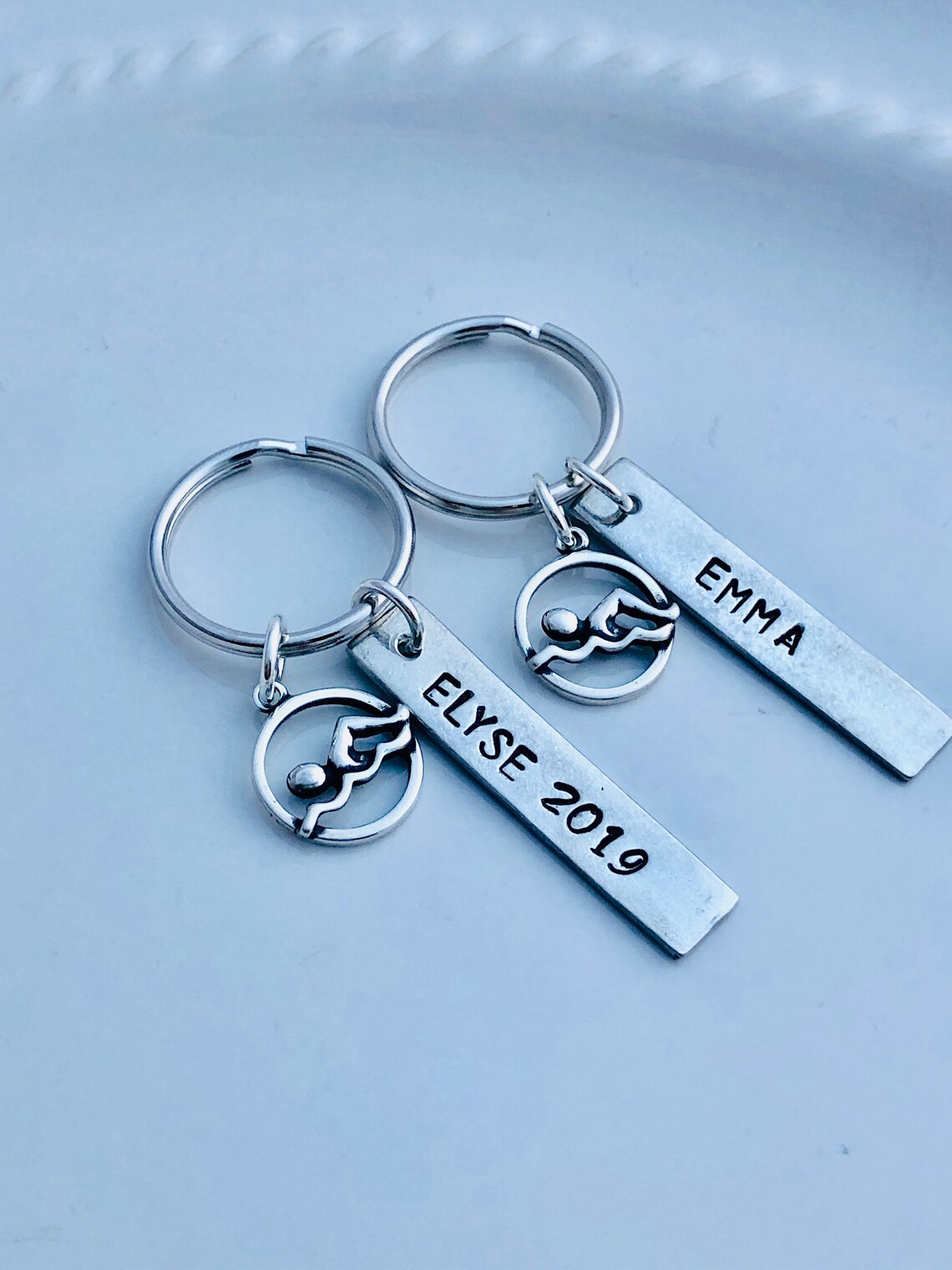Personalized Swimming Key Chain - Senior Gift - Swim Team - Swimmer ...