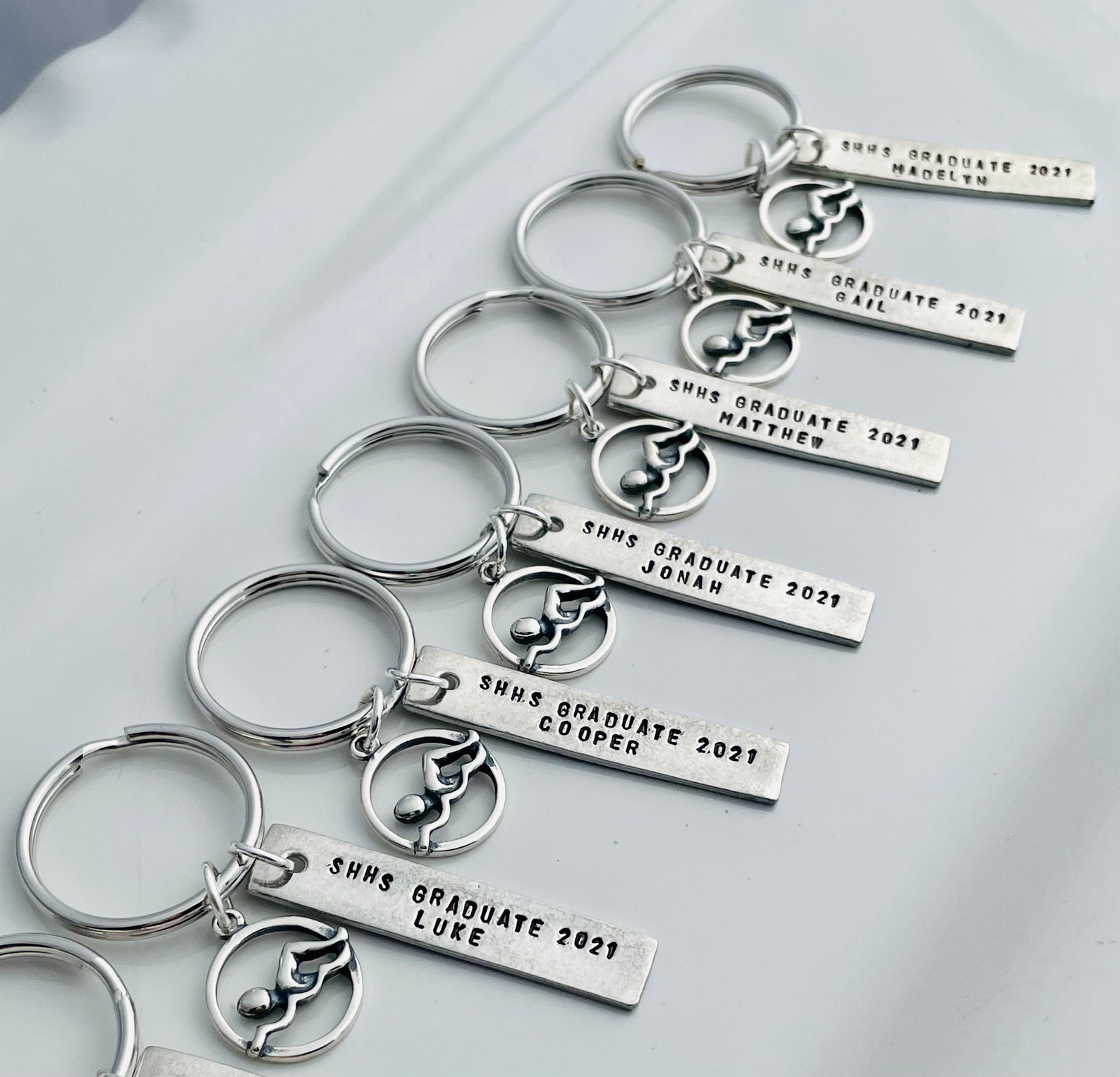 Personalized Swimming Key Chain - Senior Gift - Swim Team - Swimmer ...