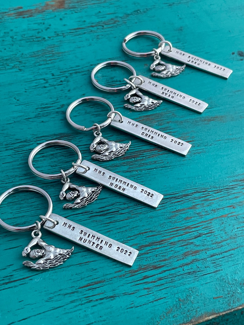Personalized Swimming Key Chain Senior Gift Swim Team | Etsy