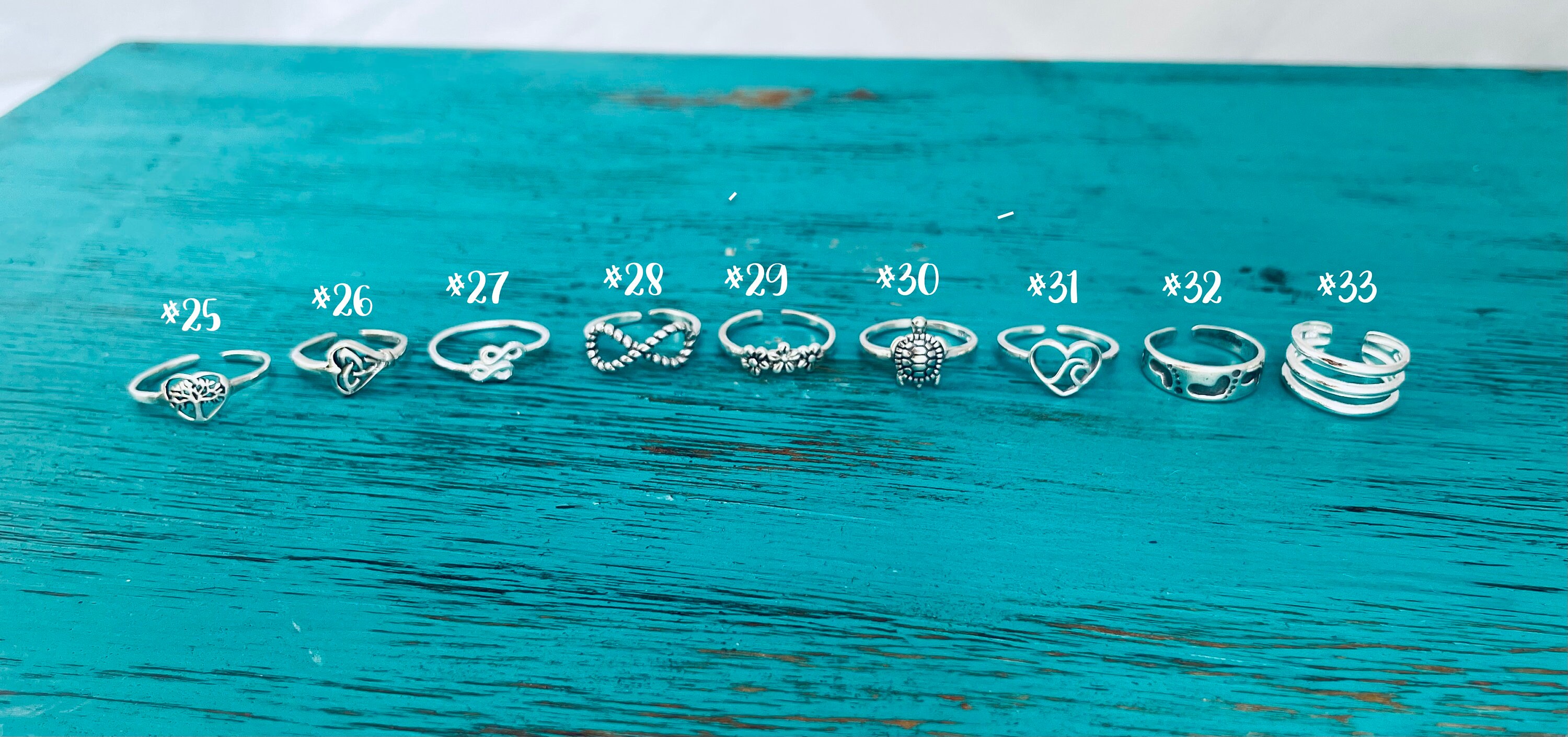 SUMMER SALE - Sterling Silver Toe Rings