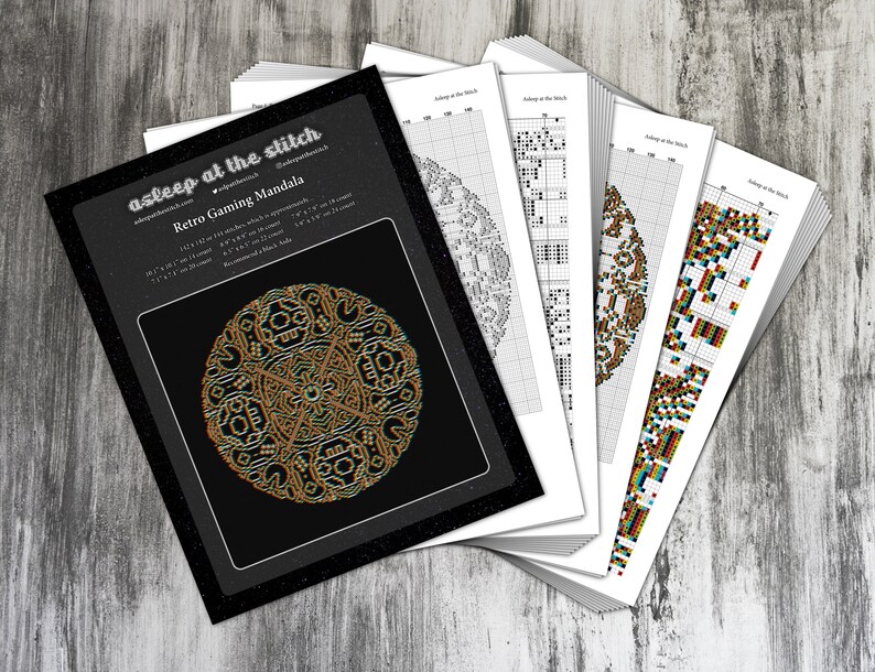 Retro Gaming Mandala Cross Stitch Pattern - Etsy