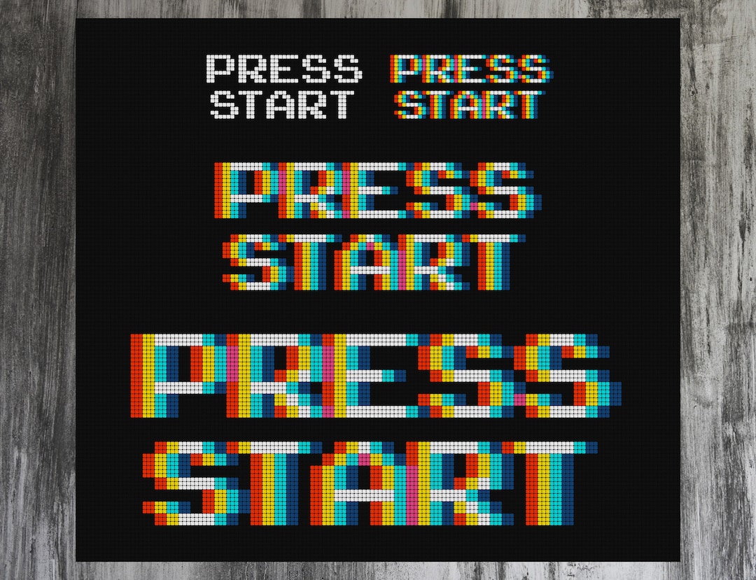 Press Start 4-in-1 Cross Stitch Pattern - Etsy
