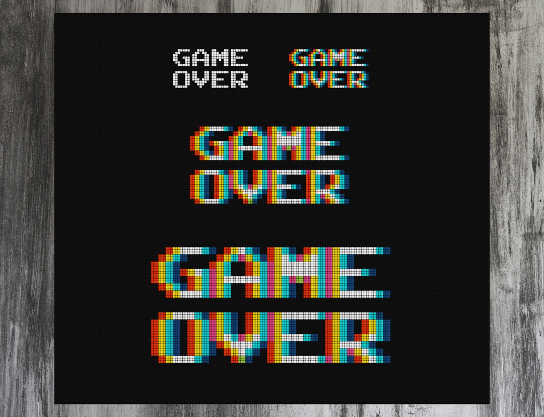 Game Over 4-in-1 Cross Stitch Pattern - Etsy