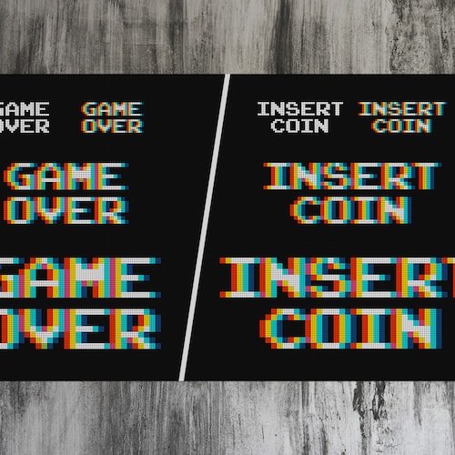 Game Over/insert Coin 2-pack Cross Stitch Patterns - Etsy