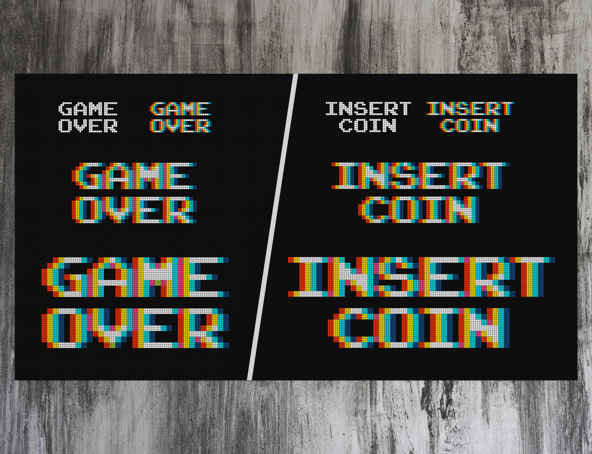 Game Over/insert Coin 2-pack Cross Stitch Patterns - Etsy