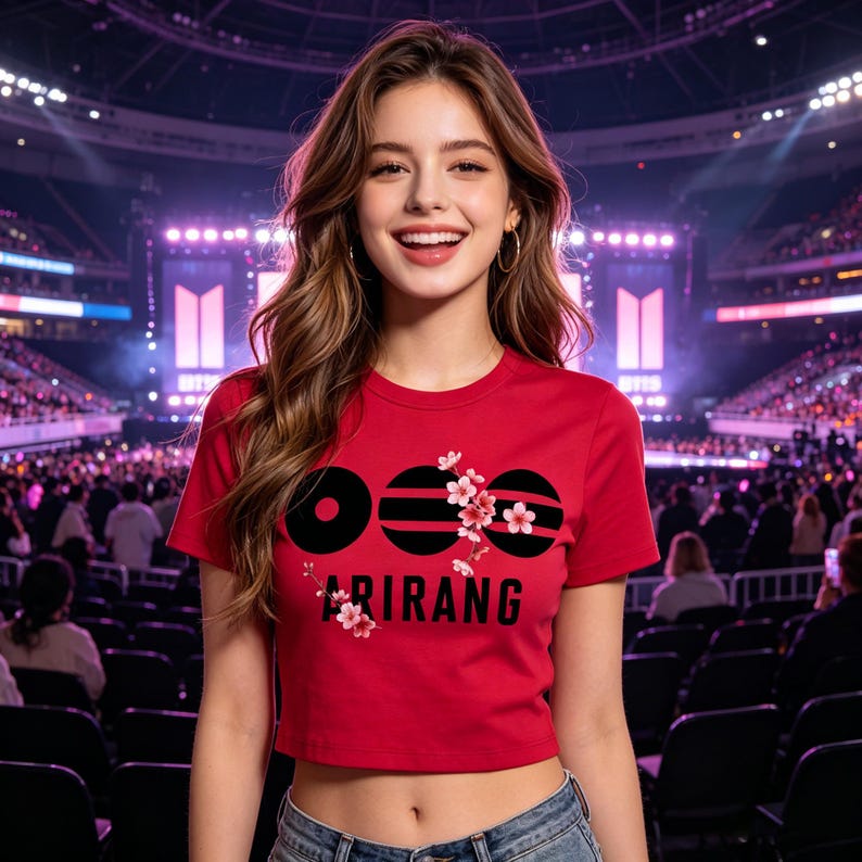 Arirang BTS World Tour 2026 Baby Tee, Floral Kpop Merch Shirt, Army Fan ...