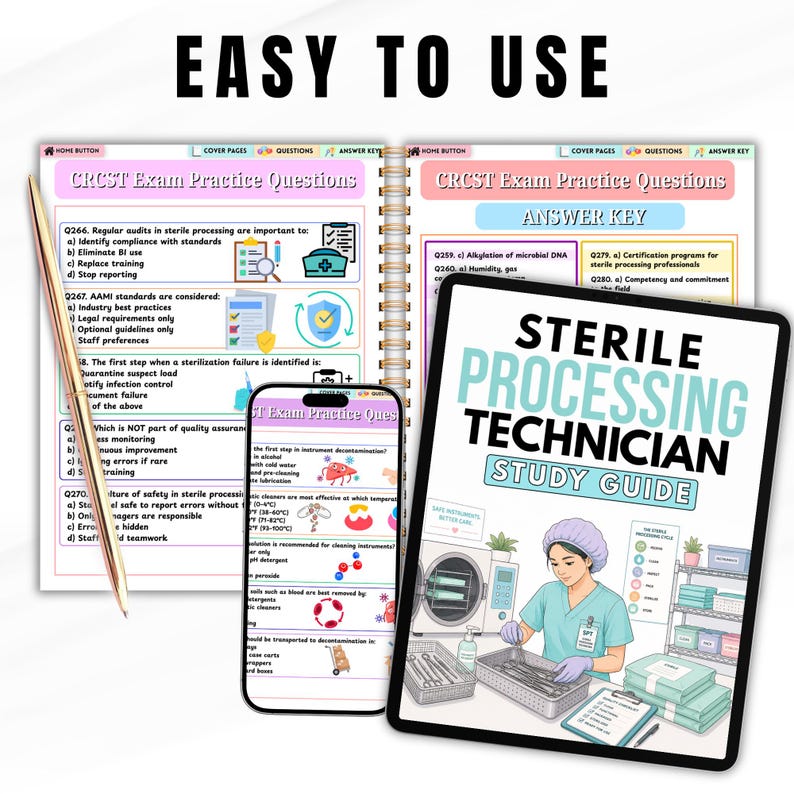 Sterile Processing Technician Study Guide PDF | Exam Prep Workbook ...
