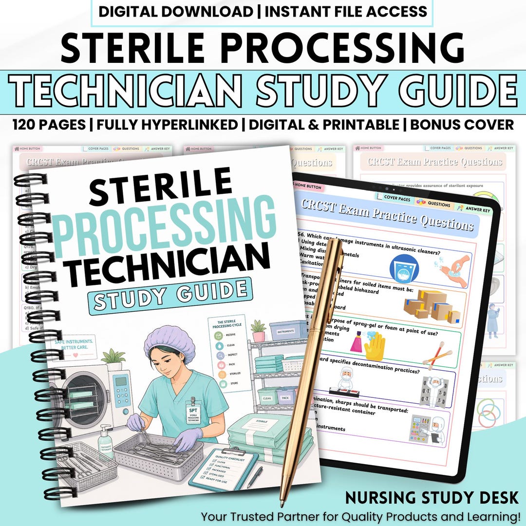 Sterile Processing Technician Study Guide PDF | Exam Prep Workbook ...