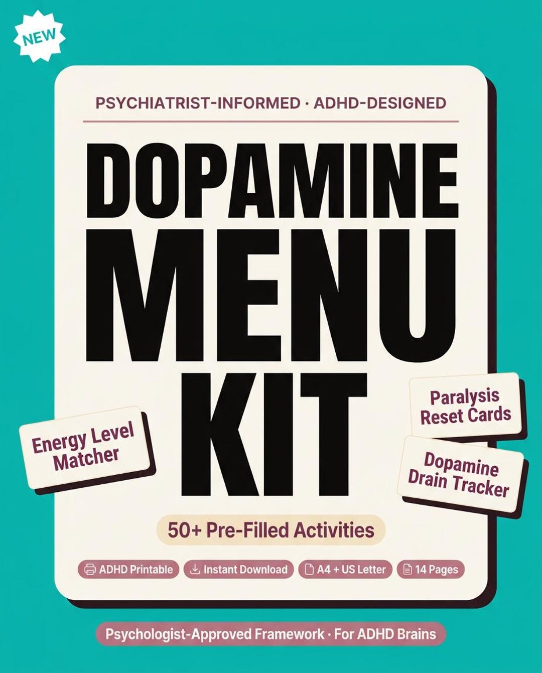 ADHD Dopamine Menu Kit | ADHD Printable, Dopamenu, Neurodivergent Gift ...