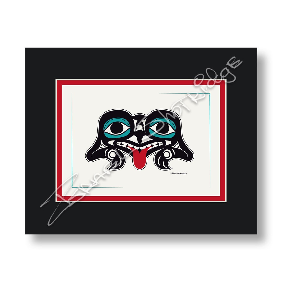 Frog 2 10" X 8" Matted Art Card / Tlingit Northwest Native American ...