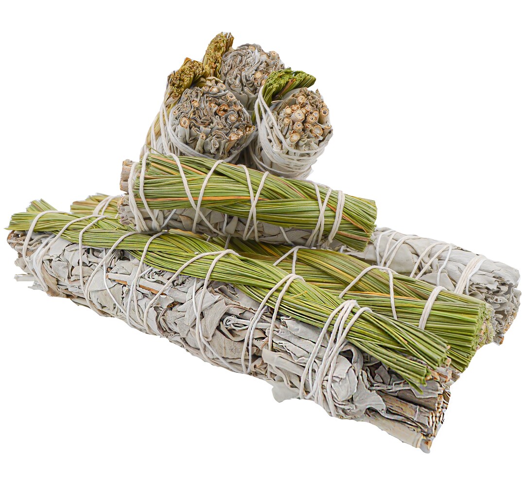 White Sage & Sweetgrass Smudge Bundle 8"- 9" - Etsy