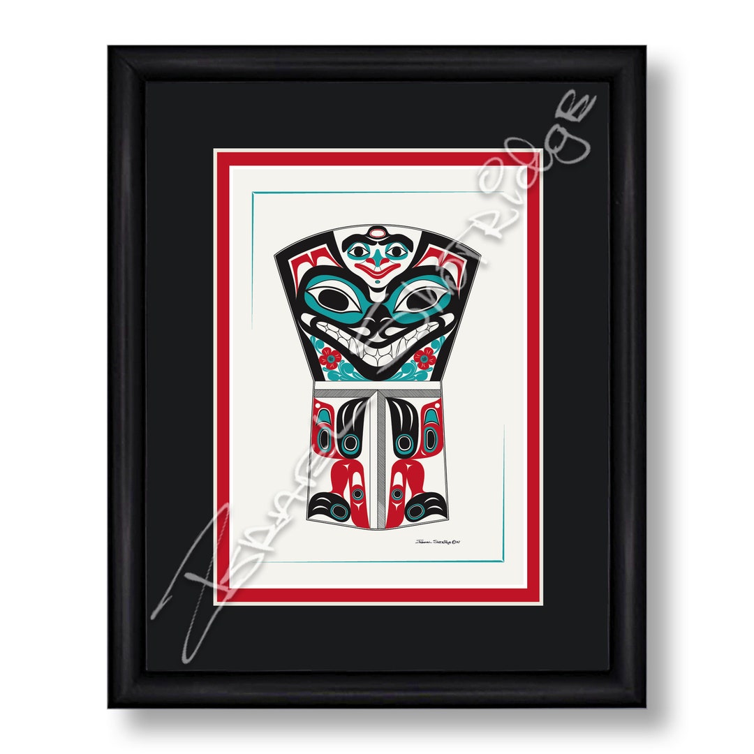 Bear Copper Tinaa 8" X 10" Framed Art Card / Tlingit Northwest Native ...