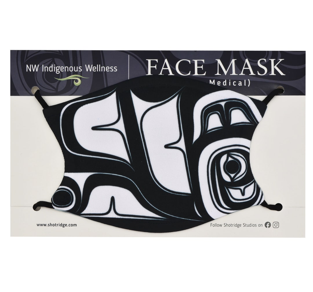 Black Abstract Formline 2 Face Mask Tlingit Native American Design ...