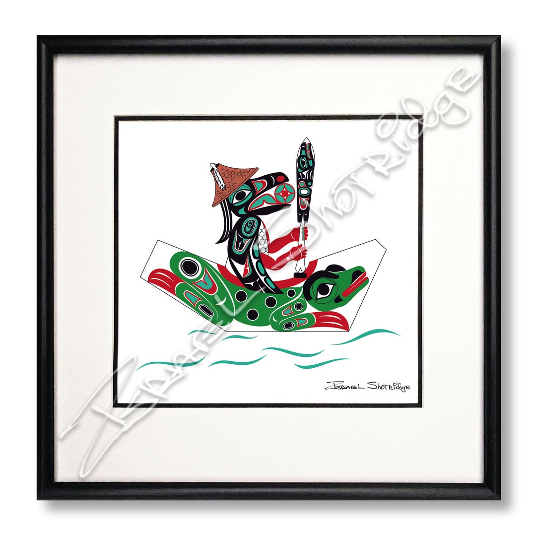 Raven & Frog Canoe Limited Edition Giclée Art Print (double Matte ...